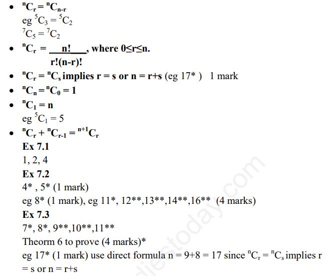 CBSE Class 11 Mathematics Permutations and Combinations Assignment Set C